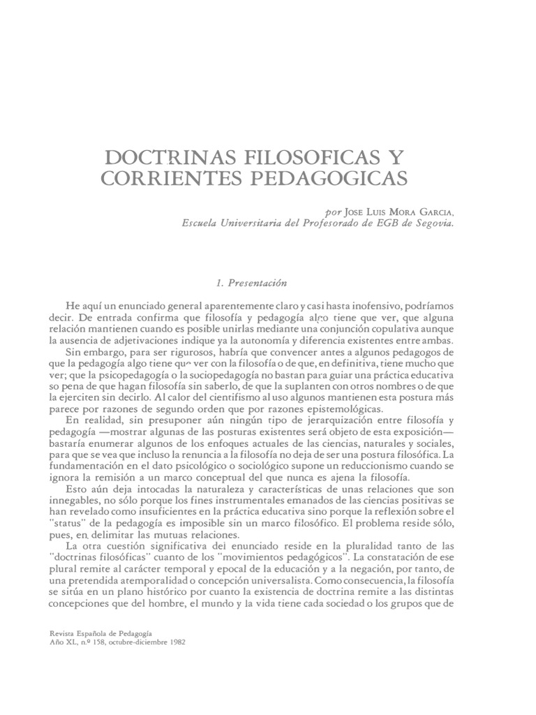 10 Doctrinas Filosóficas y Corrientes Pedagógicas | PDF | Verdad | Teoría