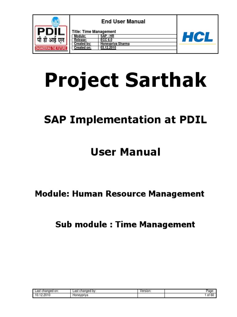 An In-Depth Guide to Time Management in SAP HR | PDF | Menu (Computing ...