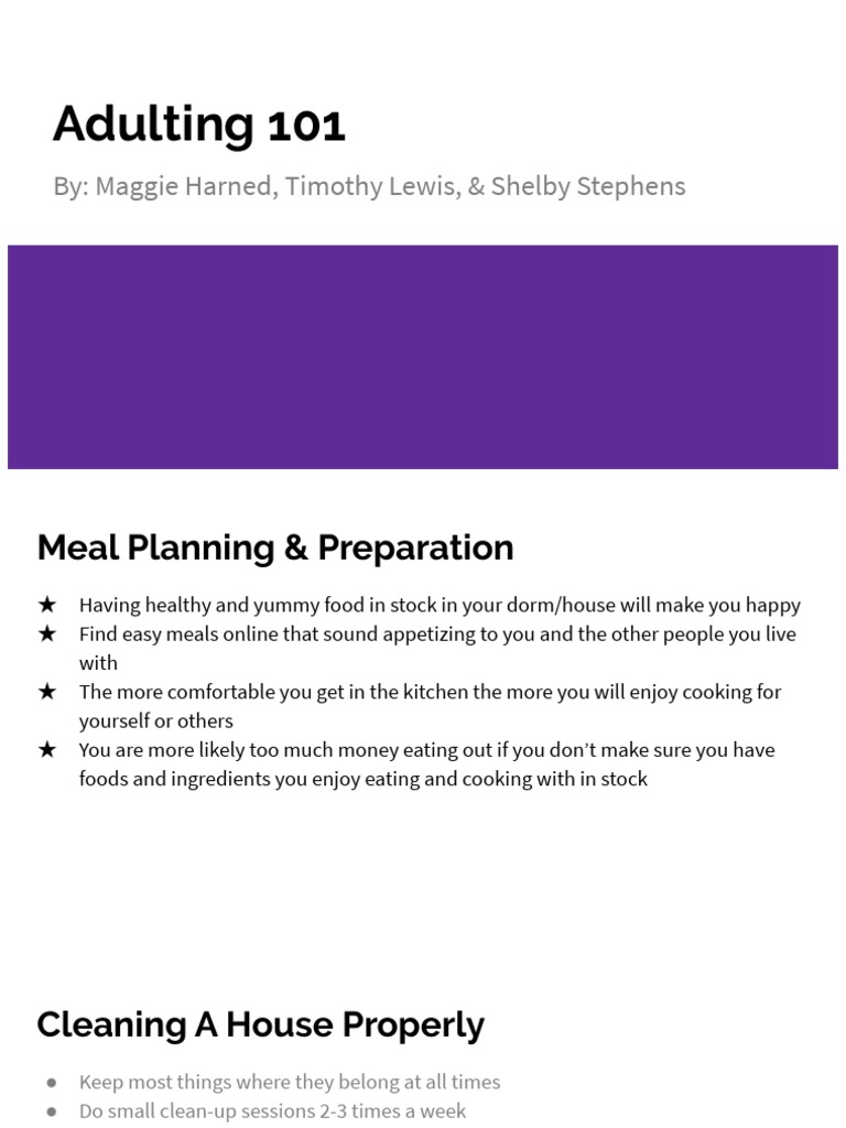 Essential Adulting Skills Guide | PDF