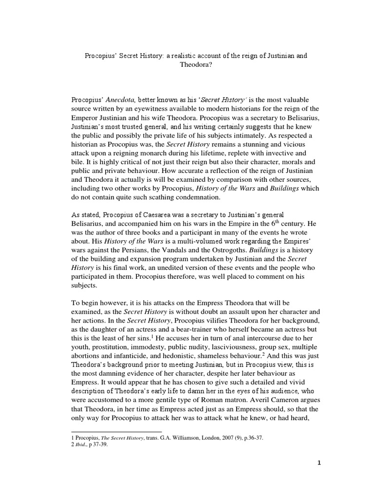 Procopius Secret History A Realistic Acc | PDF