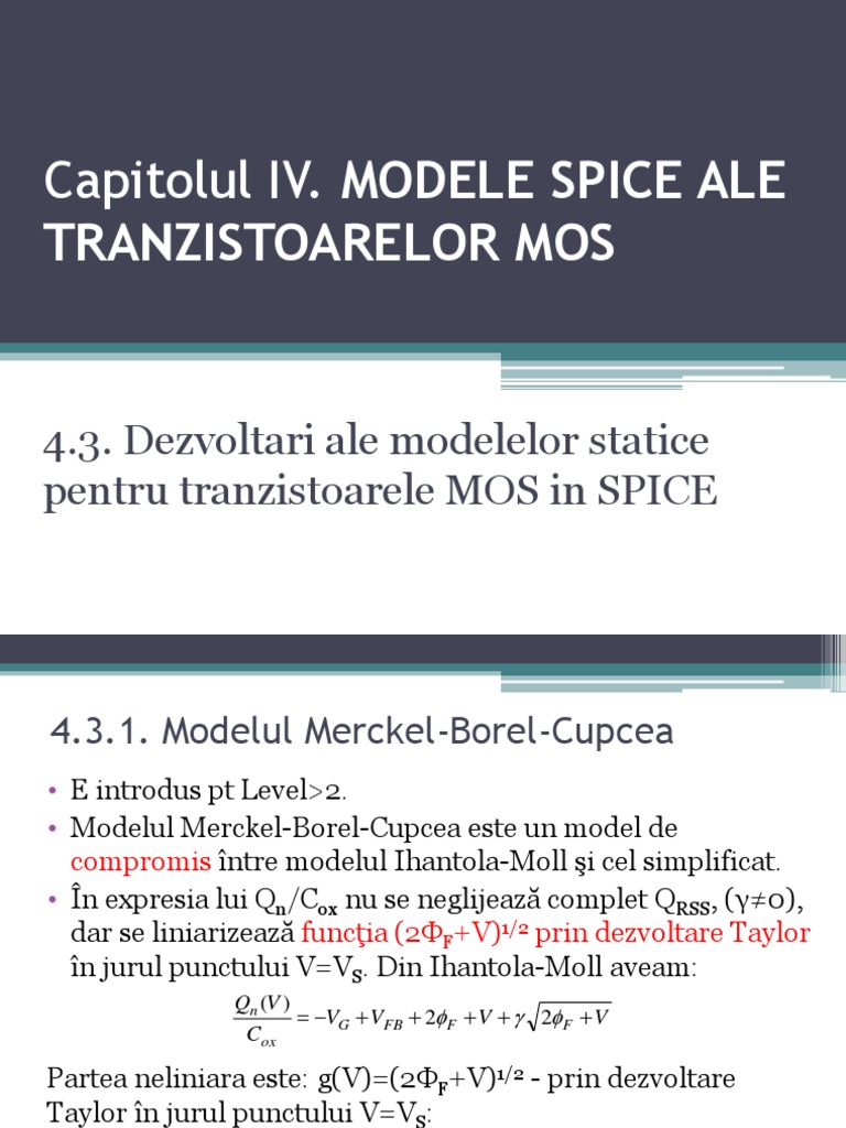 Curs5 Spice MOS Level2MerkelSS | PDF