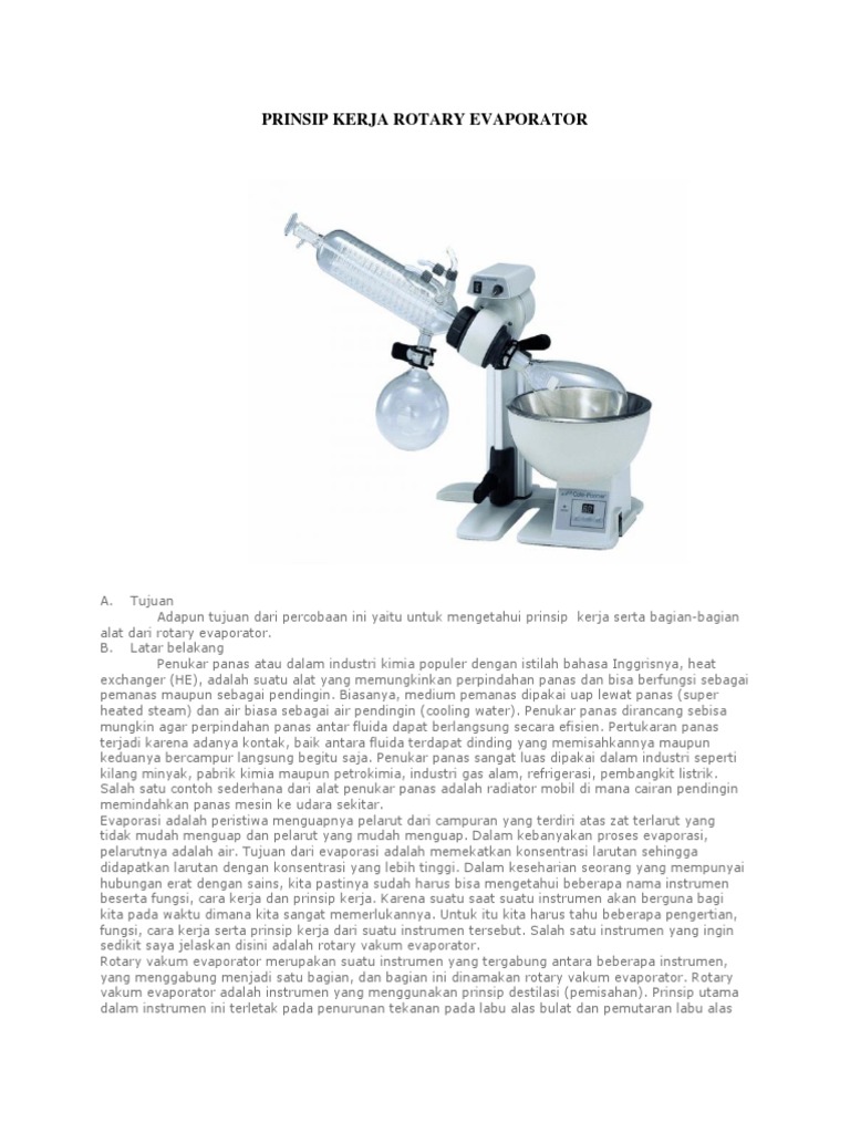 Prinsip Kerja Rotary Evaporator | PDF