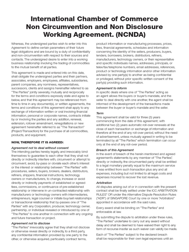 NCNDA | PDF | Arbitration | Law Of Agency