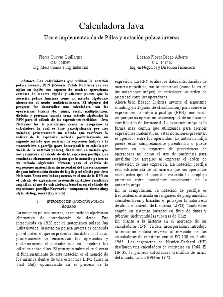 Calculadora en Java | PDF | Equipo de oficina | Ingeniería Informática