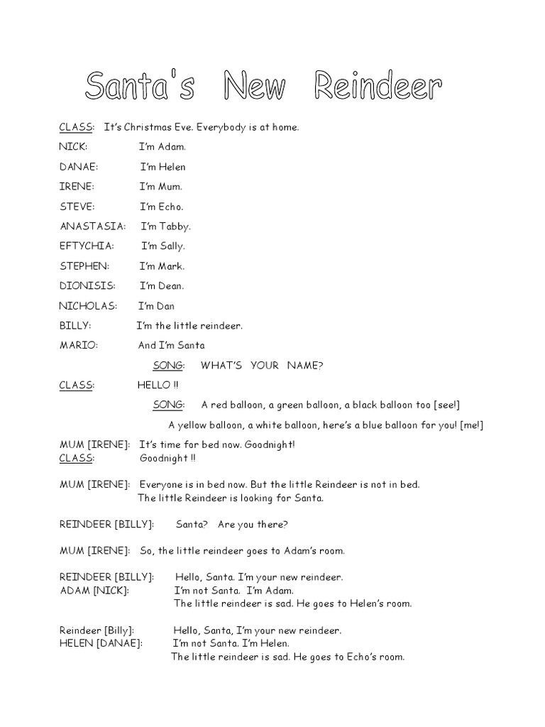 A JUNIOR - Christmas Play | PDF | Santa Claus | Santa Claus's Reindeer