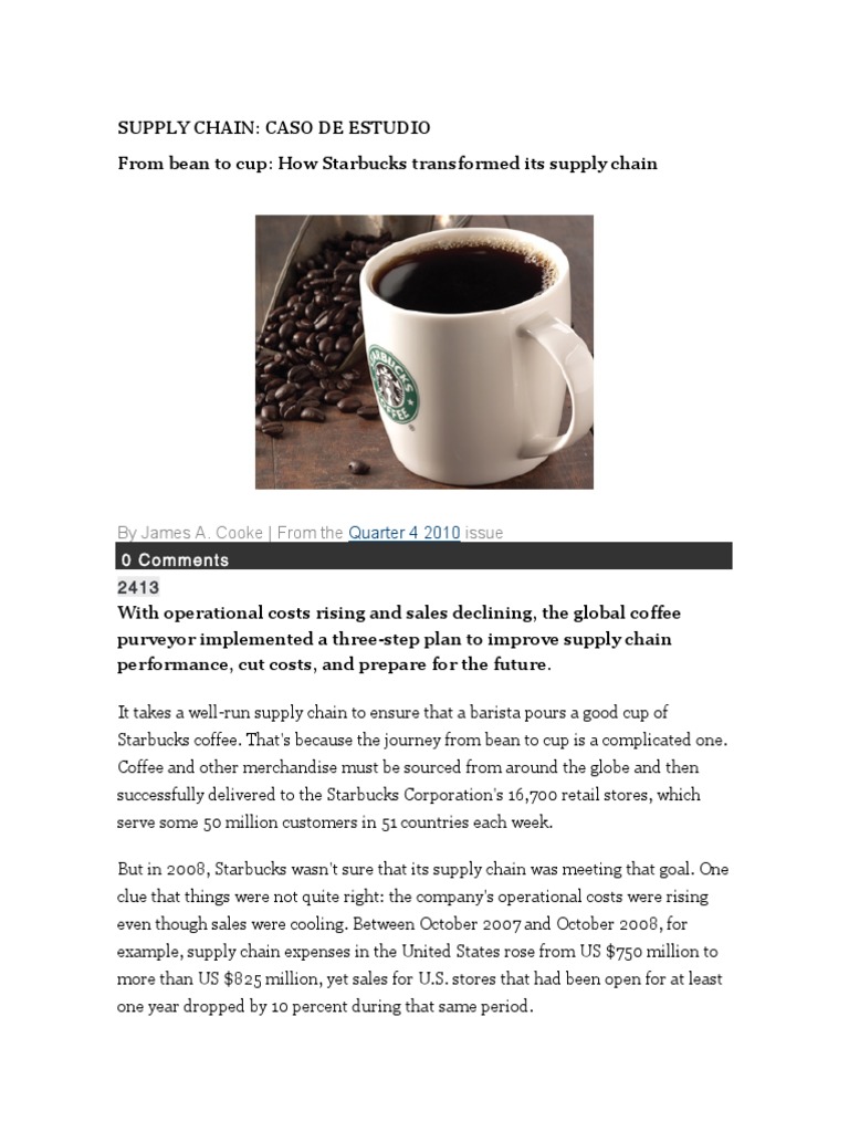 SUPPLY CHAIN STARBUCKS | Starbucks | Supply Chain