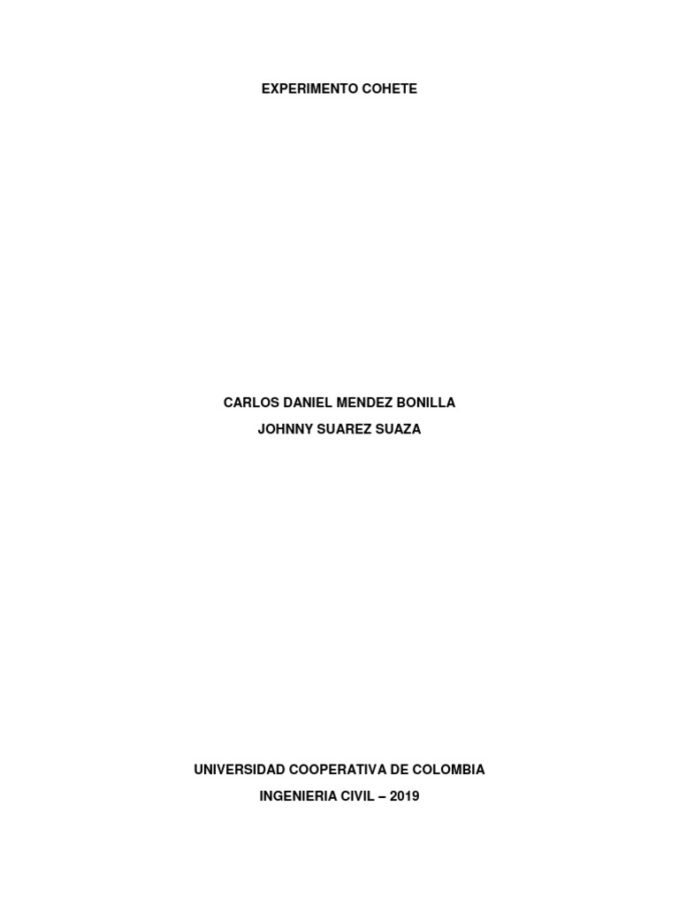 Experimento de Cohete Casero | PDF | Cohete | Masa