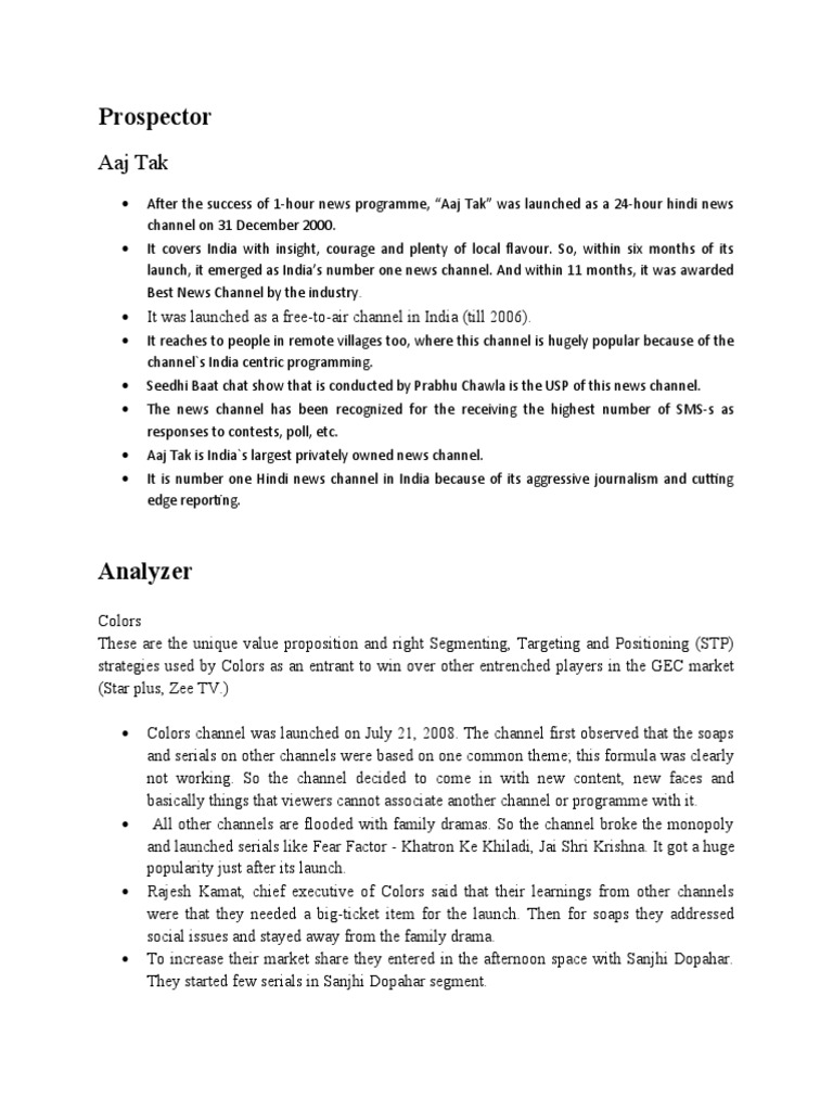 Prospector TV Industry | PDF