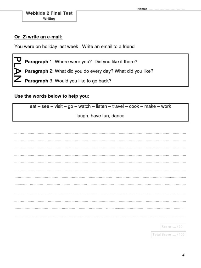 B Senior Final Test Wri | PDF | Teaching Methods & Materials