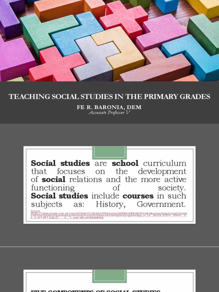 Teaching Social Studies in The Primary Grades Lec FBRB 2019 | PDF ...