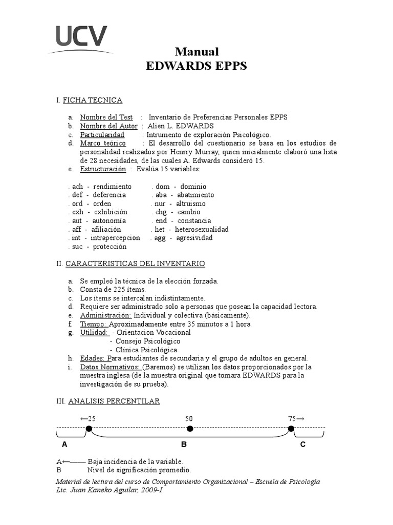 Manual EDWARDS | PDF | Comportamiento organizacional | Sicología
