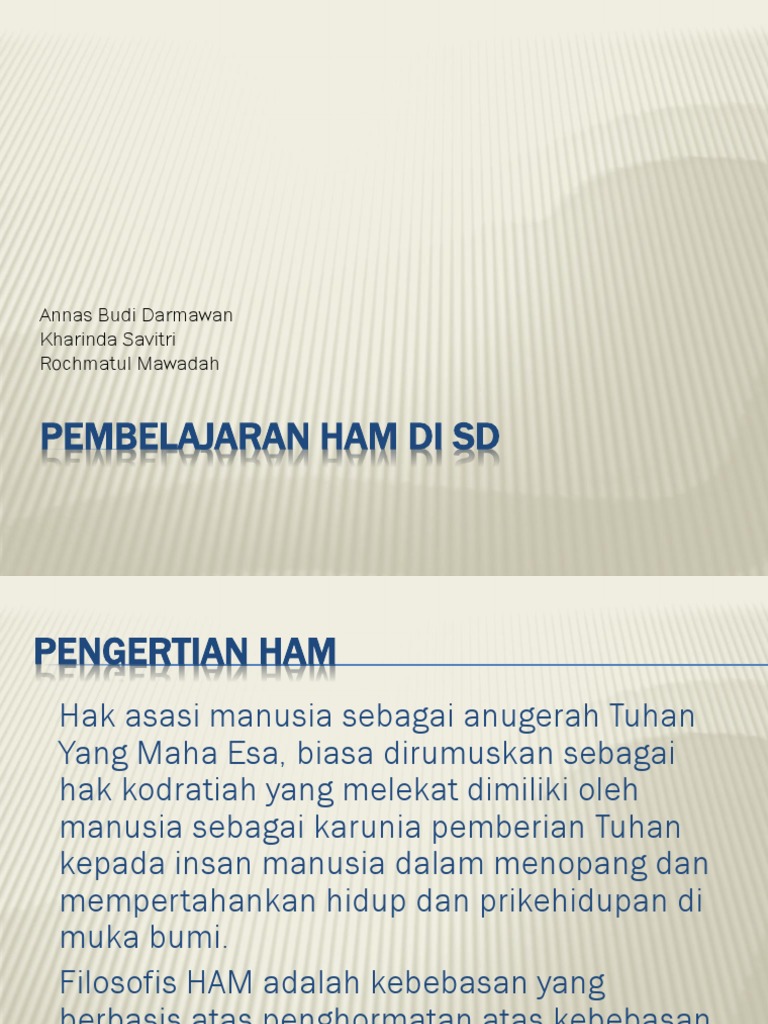 Pembelajaran Ham Di SD | PDF | Sains & Matematika
