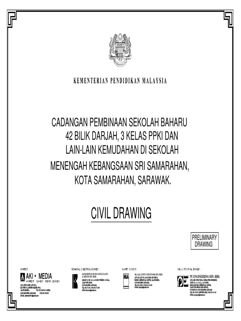 PDF Preliminary Civil Drawings For SMK Sri Samarahan PDF | PDF