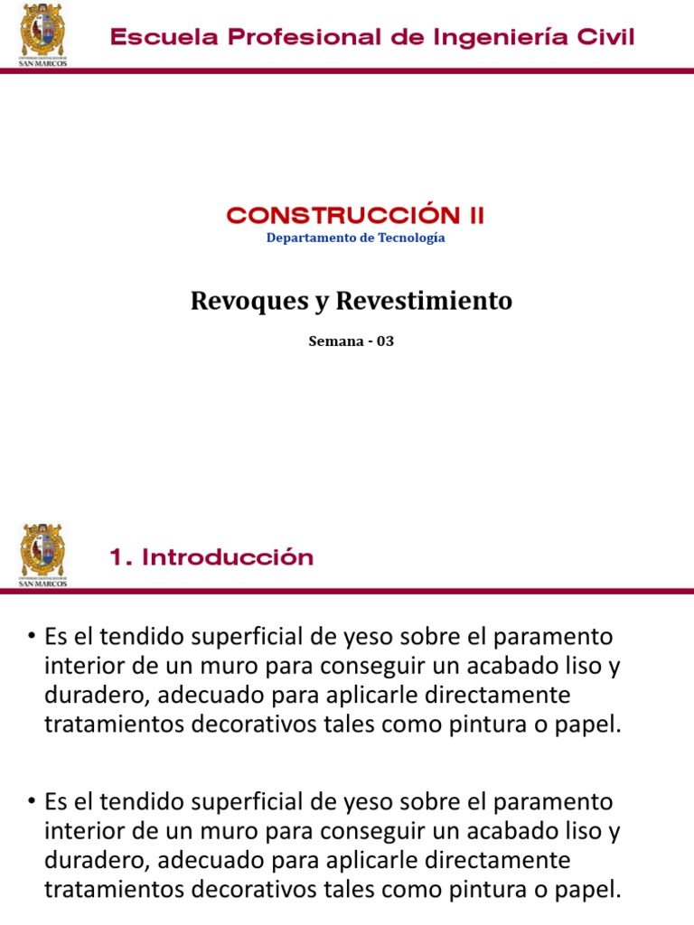 Clase 3-Revoques y Revestimiento PDF | PDF | Yeso | Cemento