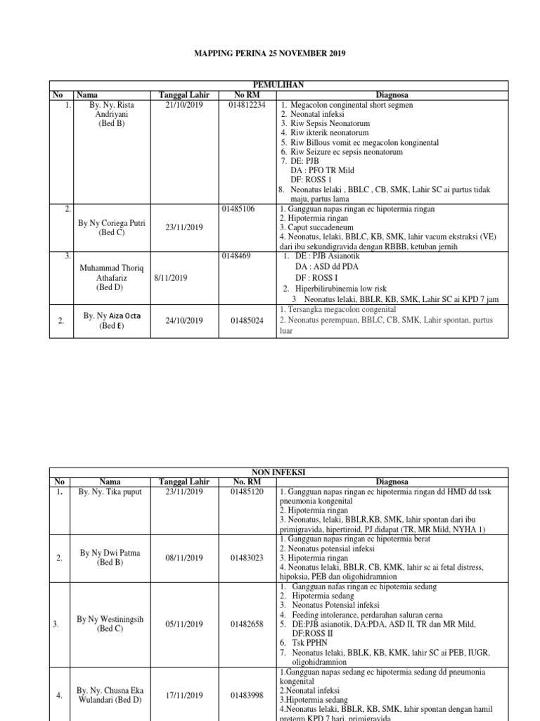Neonatal Patient Mapping Report 2019 | PDF | Neonatology | Motherhood