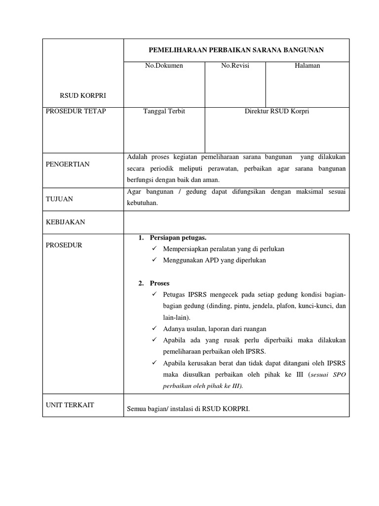 SOP IPSRS Terbaru | PDF