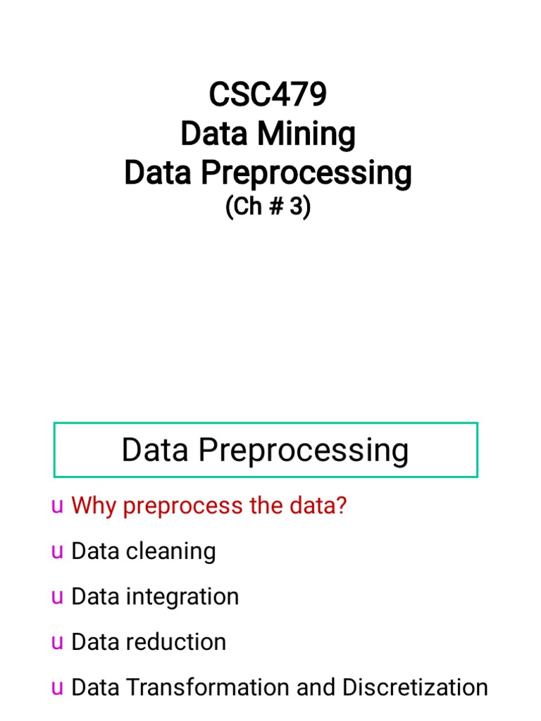 DM Chapter 3 Data Preprocessing | PDF | Eigenvalues And Eigenvectors | Principal Component Analysis