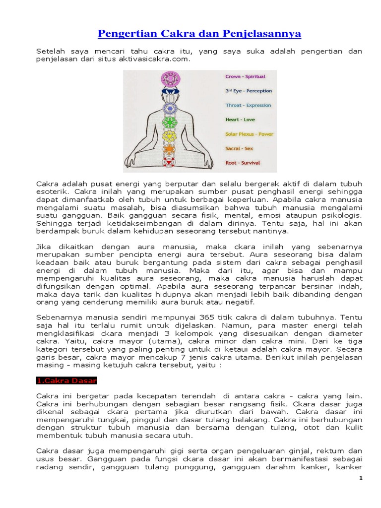 Pengertian Cakra Dan Penjelasannya | PDF