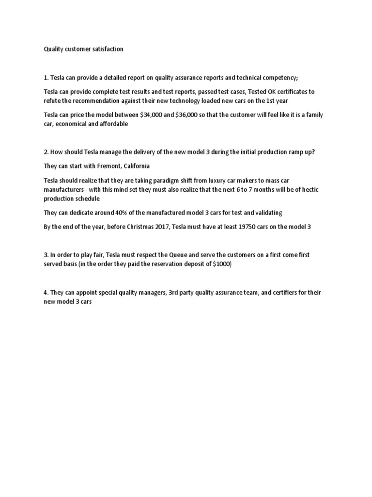 Tesla's Quality Challenge | PDF