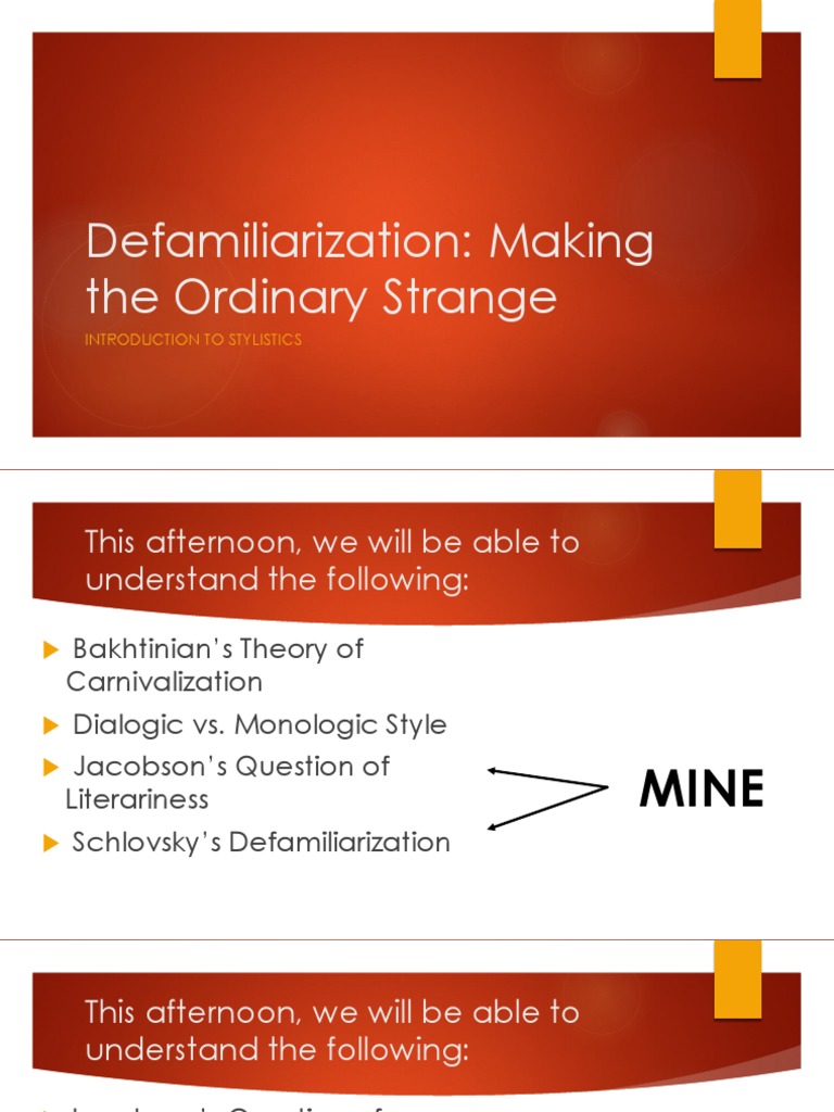 Defamiliarization | PDF | Aesthetics