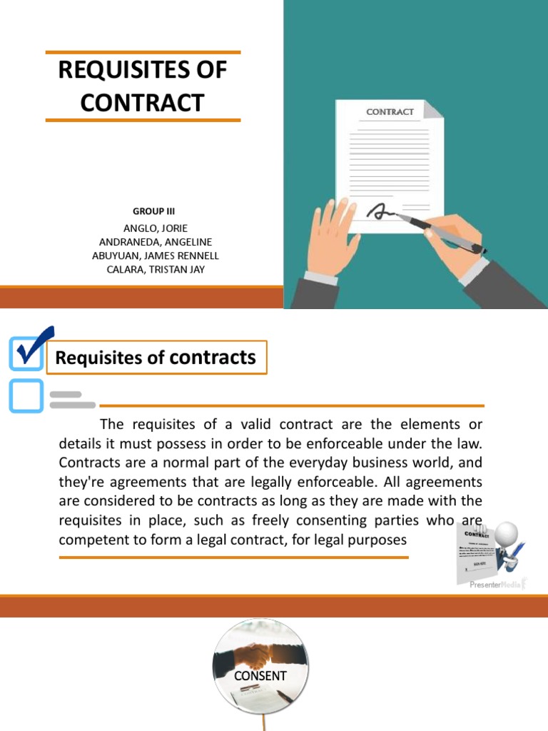Requisites of a Valid Contract | PDF | Offer And Acceptance | Justice