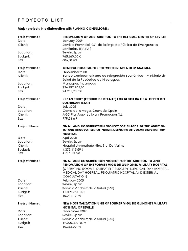 Major Architectural Projects Overview | PDF