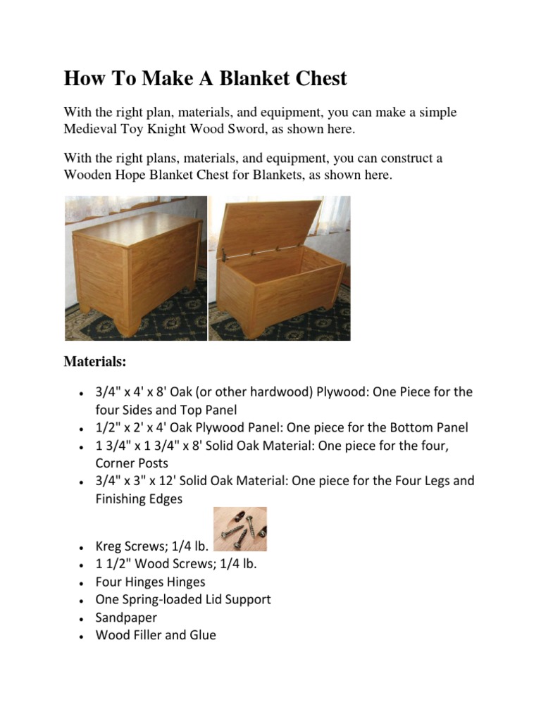 Chest - Blanket Chest Box | PDF | Plywood | Wood