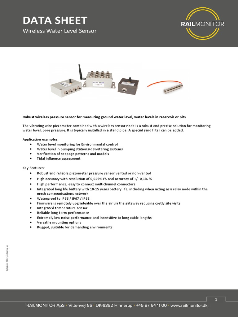 Datasheet Water Level Sensor V1 | PDF | Sensor | Radio