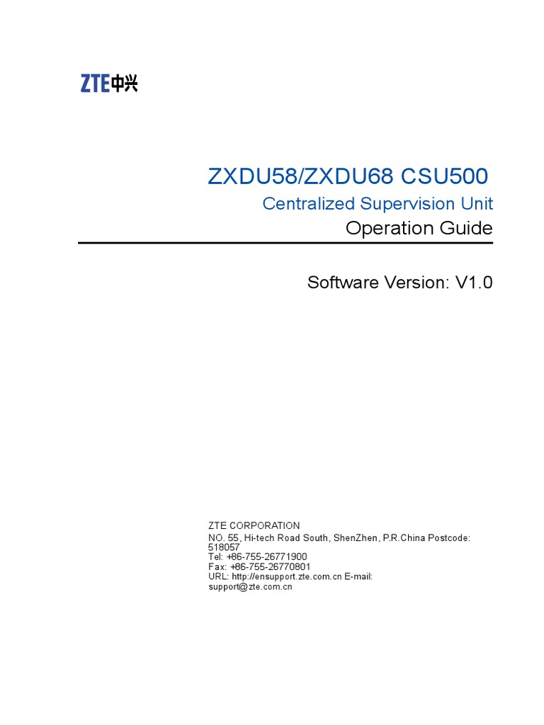 SJ 20110425090737 001 Zxdu58 Zxdu68 Csu500 v1 1 0 Centralized ...