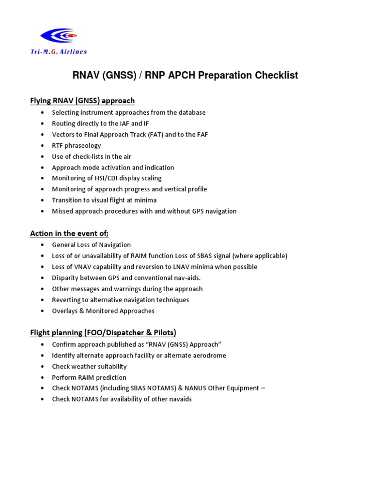 RNP APCH CxList | PDF | Geography | Aircraft