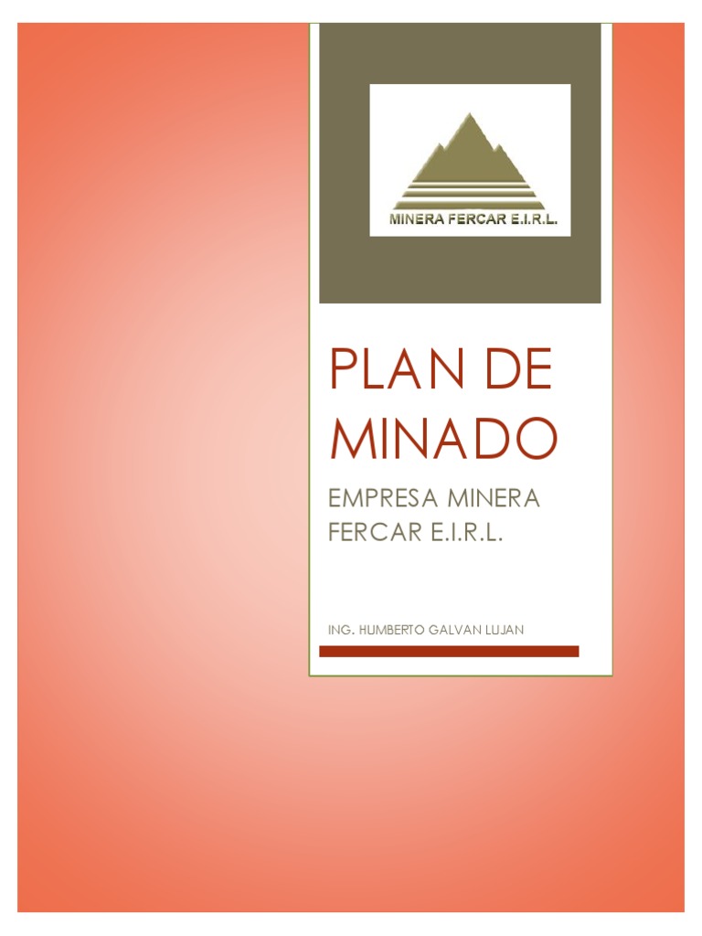 PLAN DE MINADO Ult | PDF | Minería | Precipitación