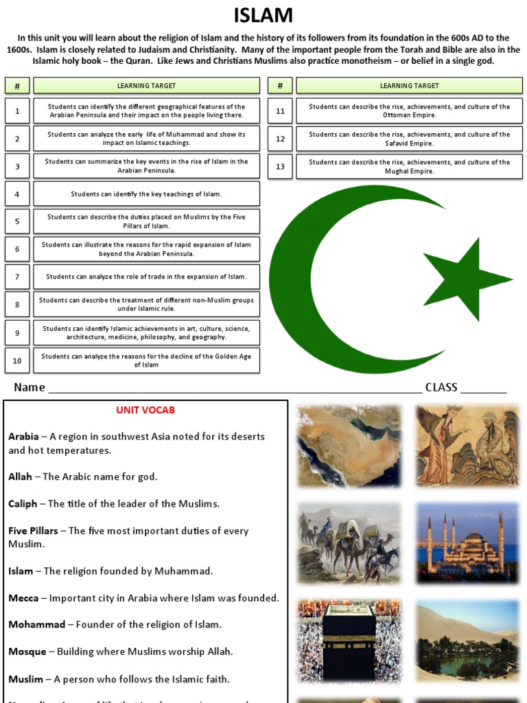 Islam - Information Sheet Set | PDF | Mecca | Muhammad