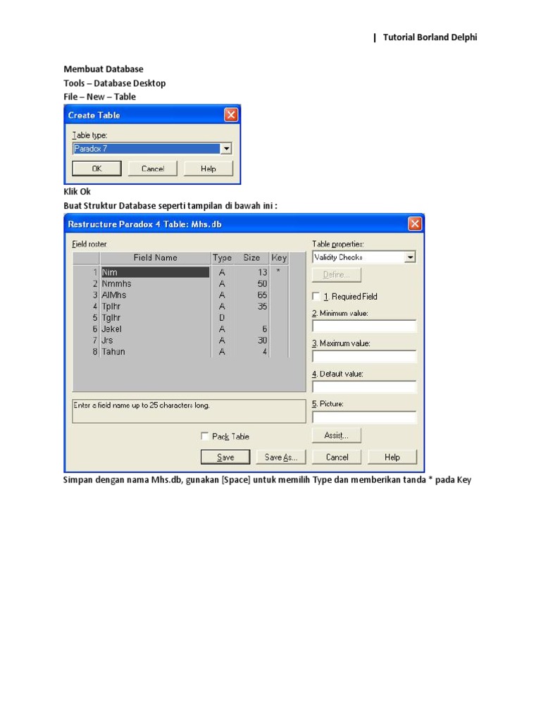 Database Sederhana Delphi | PDF | Object (Computer Science) | Databases