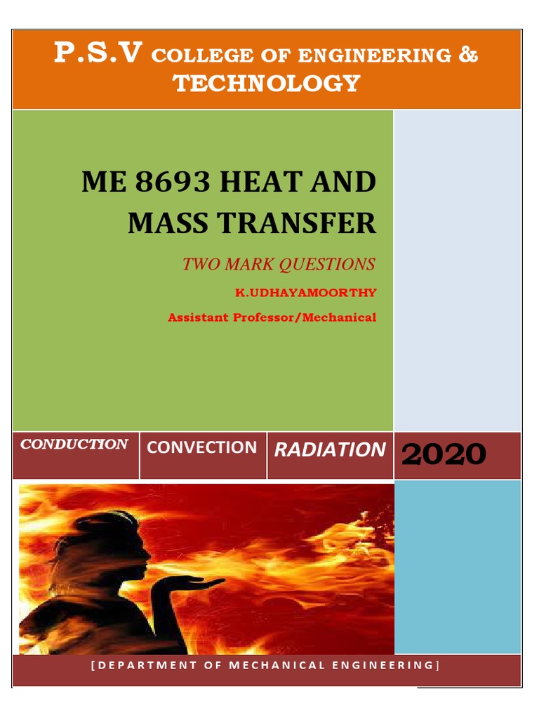 HMT - 2 Marks PDF | PDF | Boundary Layer | Heat Transfer