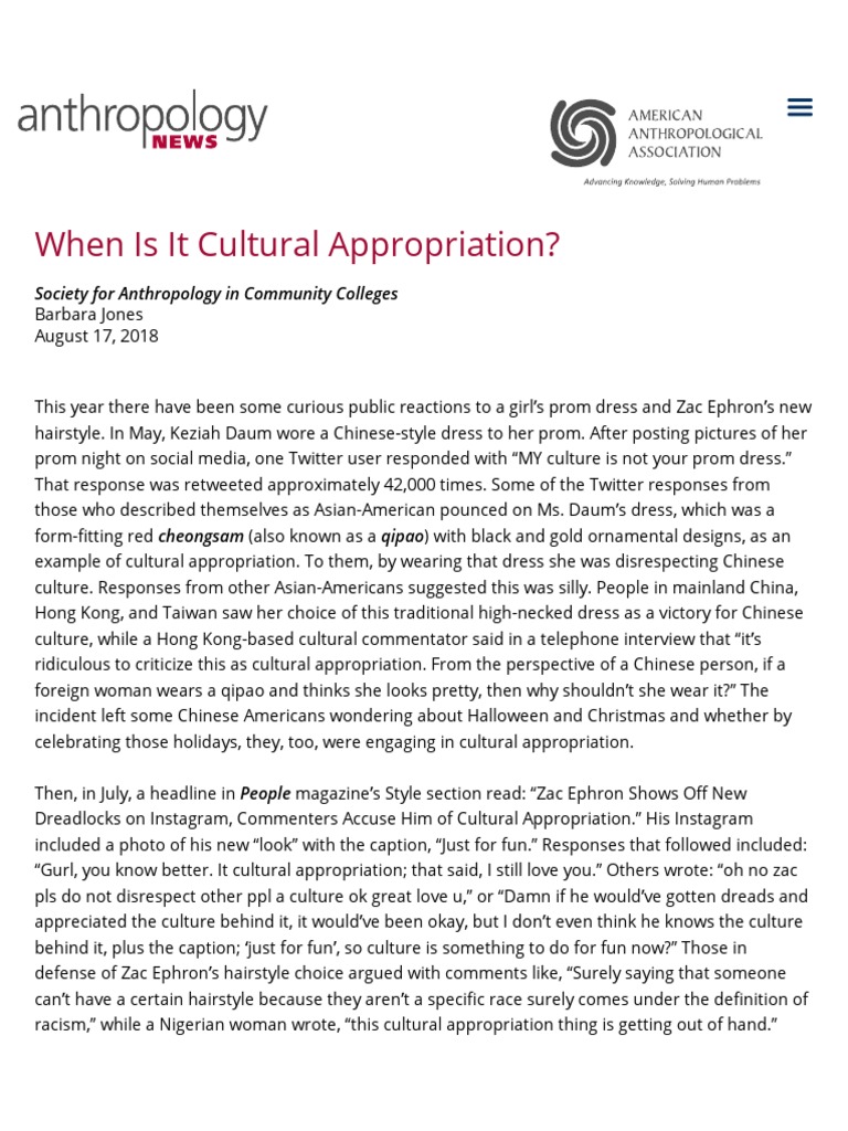 When Is It Cultural Appropriation PDF | PDF | Critical Theory | Clothing