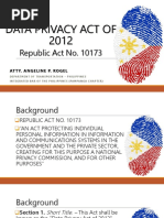 Ra 10173 | PDF | Information Privacy | Regulatory Compliance