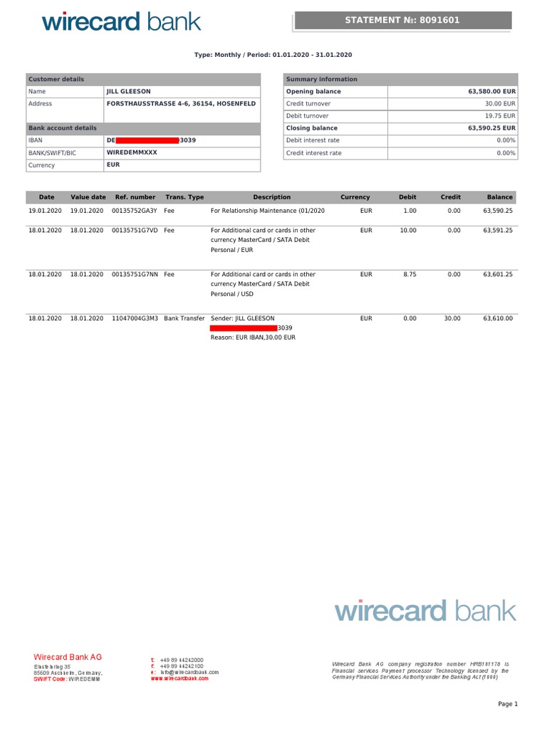 Jill Gleeson | Download Free PDF | Debit Card | Wire Transfer