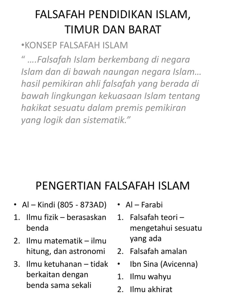 Bab 5 - Falsafah Pendidikan Islam, Timur Dan Barat | PDF