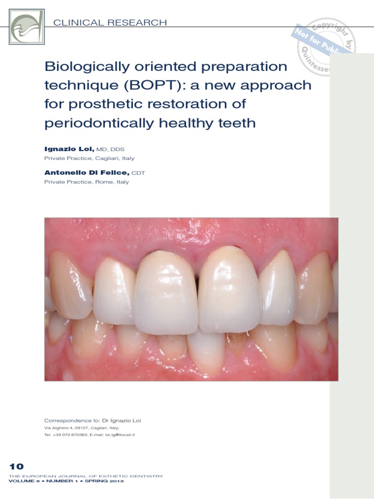 BOPT Technique (2013) | PDF | Periodontology | Dental Implant