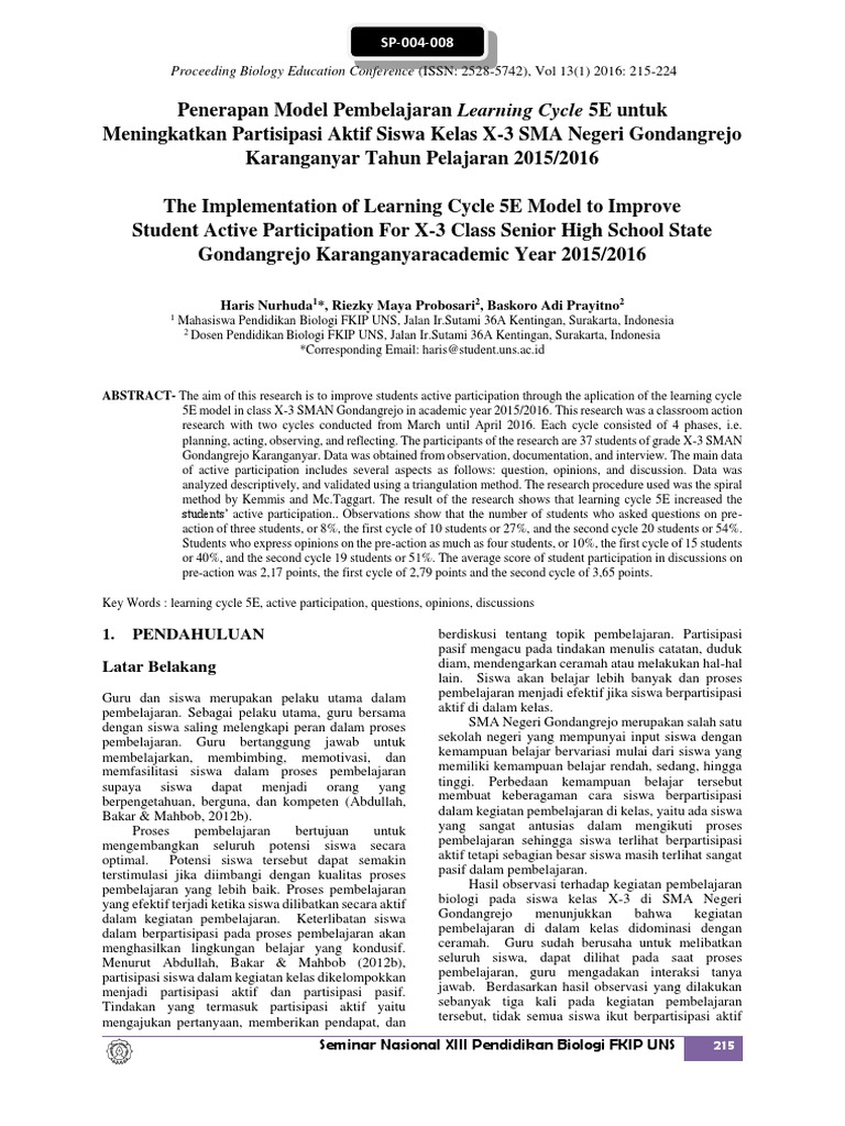 ID Penerapan Model Pembelajaran Learning Cy PDF | PDF | Modifikasi Perilaku | Penyelidikan