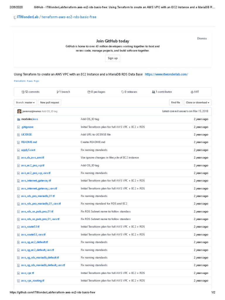 GitHub - ITWonderLab - Terraform-Aws-Ec2-Rds-Basic-Free - Using Terraform To Create An AWS VPC ...