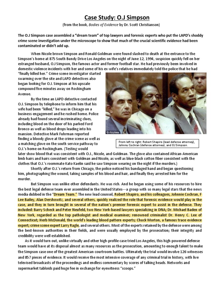 1 Case Study Questions-OJ Simpson | PDF | Criminal Justice | Crime ...