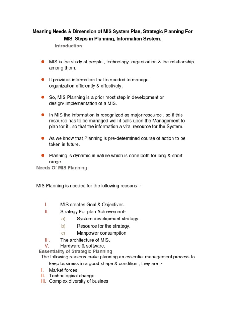 Mis Unit2 | PDF | Strategic Management | Strategic Planning