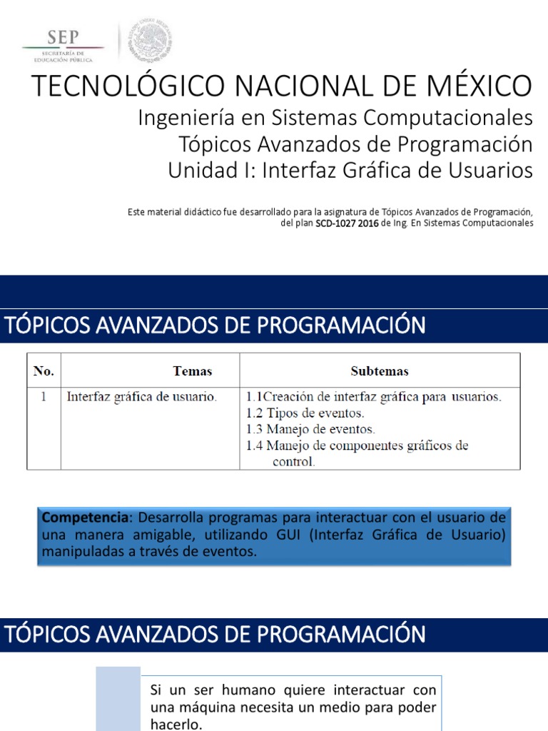 GUI y Programación Orientada a Eventos | PDF | Interfaces gráficas de usuario | Ventana ...