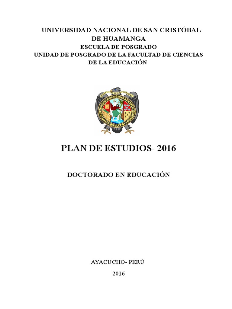 Plan de Estudios Doctorado | PDF | Titulo academico | Licenciatura