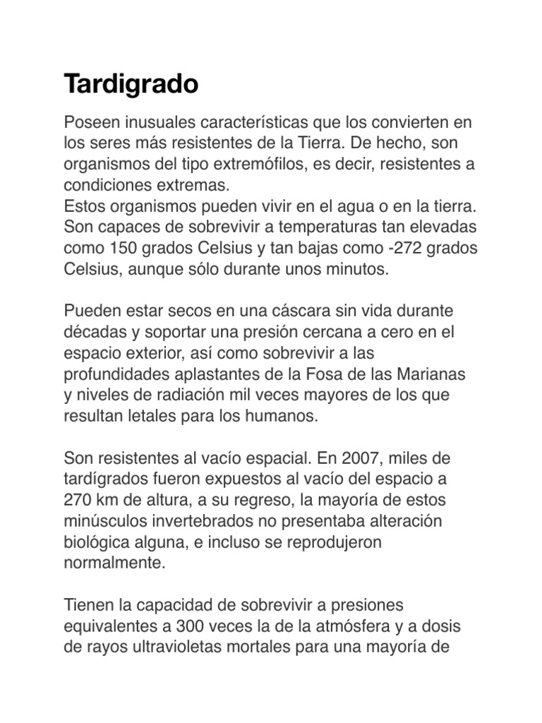 Tardigrados | PDF