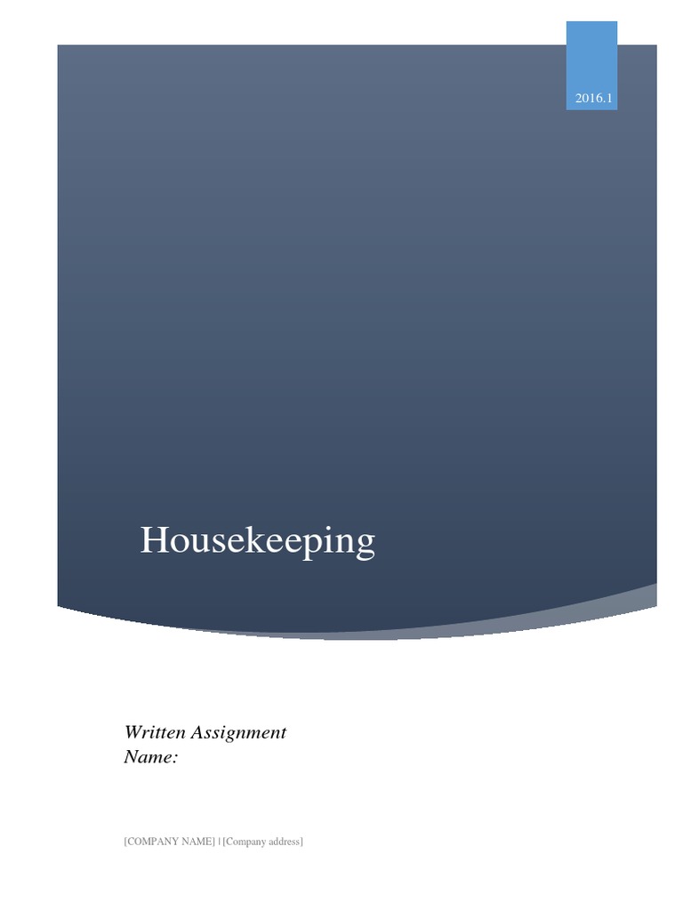 Housekeeping Essay | PDF | Hygiene | Housekeeping