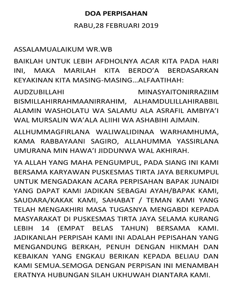 Doa Perpisahan | PDF