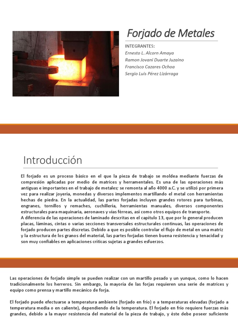 Forjado de Metales. Conformado | PDF | Forjar | Rieles