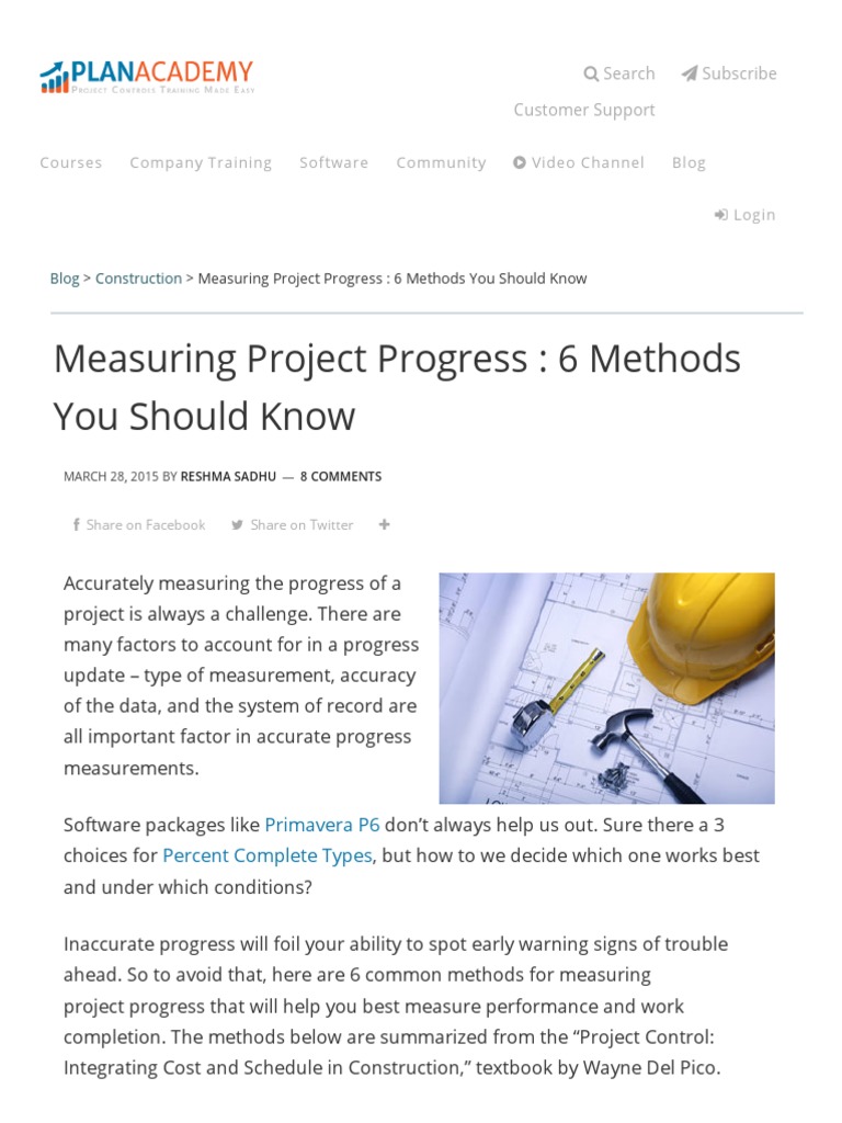Measuring Project Progress - 6 Methods You Should Know | PDF | Project ...